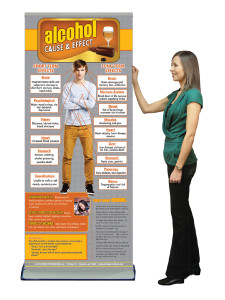 C&E Alcohol Retractable Presentation Banner w/Stand - Primo Prevention