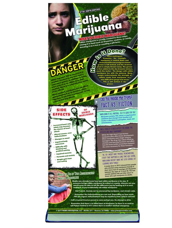 Edible Marijuana Retractable Banner w/Stand - Primo Prevention
