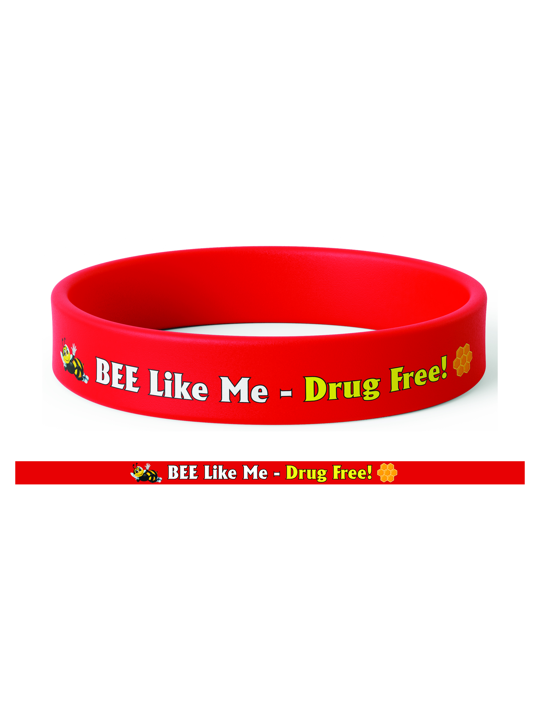 Bee Like Me. Drug Free! Silicone Wristband - Primo Prevention